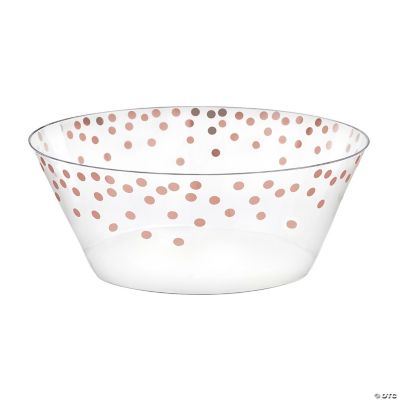 6" Bulk 12 Pc. Small Clear Serving Bowls with Rose Gold Dots | Oriental ...