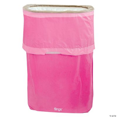 15" x 10" x 22" Bulk 5 Pc. Flings Bright Pink Pop-Up Trash Bins ...
