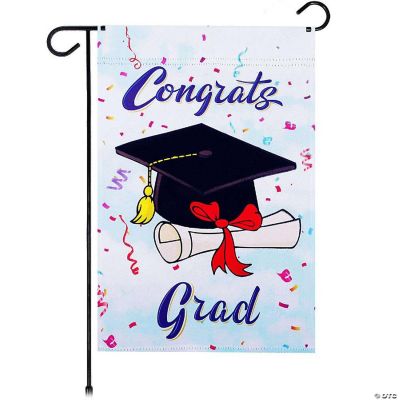 G128 12x18IN Happy Graduation Congrats Cap Garden Flag Double Sided ...