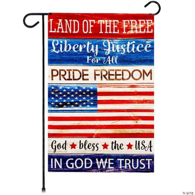 G128 12x18IN Land of the Free Liberty Garden Flag Double Sided ...