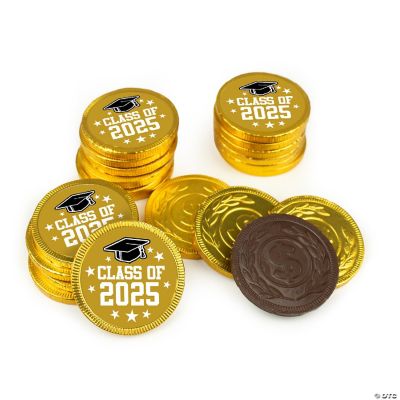 87 Pcs Graduation Candy Party Favors Class of 2025 Chocolate Coins-Gold ...
