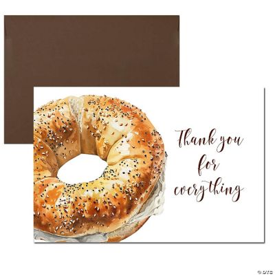 AmandaCreation Thank You For Everything Bagel Blank Folded Greeting ...