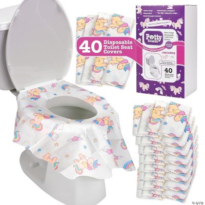 Potty Shields Toilet Seat Covers Disposable (40 pk, Unicorns) -XL ...