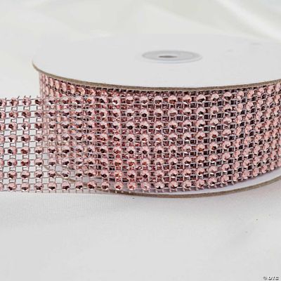 1.5" x 10 Yards Pink Diamond Mesh Ribbon 5 Rolls of Rhinestone Bling ...