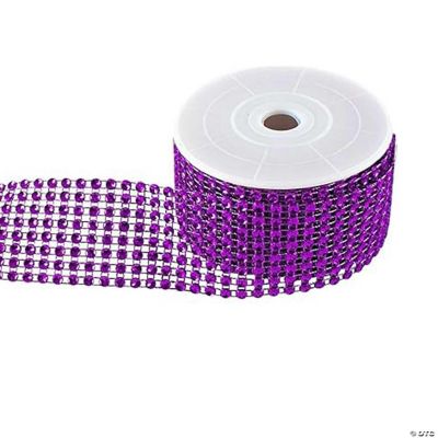 1.5" x 10 Yards Purple Diamond Mesh Ribbon 5 Rolls of Rhinestone Bling ...