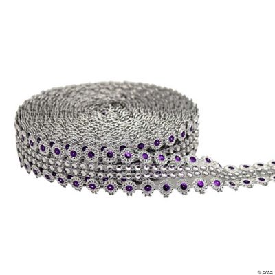 1.25" x 10 Yards Silver / Purple Mesh Wrap | Oriental Trading