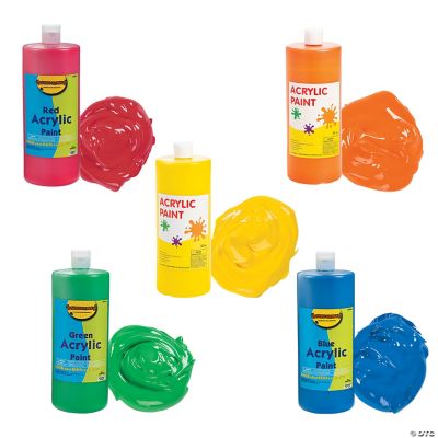32 oz. Bulk 5 Pc. Washable Acrylic Paints Art Supplies Assortment ...