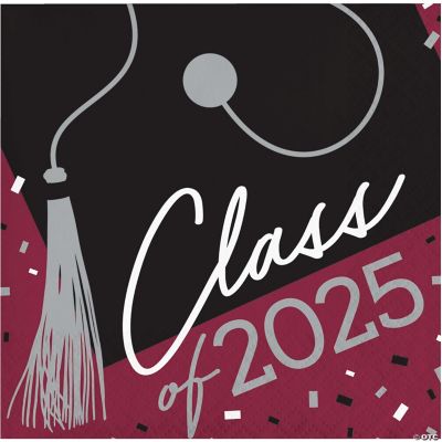 Creative Converting School Spirit Burgundy Class of 2025 Beverage ...