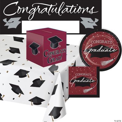 Creative Converting Burgundy Graduation Party Kit, Serves 18