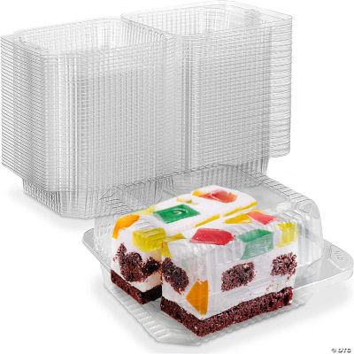 MT Product Clear Square Plastic Slice Cake Container ‎5" x 5" x 2.2 ...