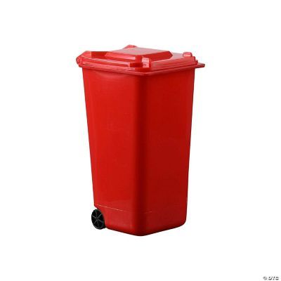 Plastic Toy Garbage Cans Red Playset Red 4 X 3 X 6 12 Pack | Oriental ...
