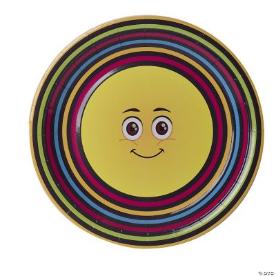Emoji Colorful Party Supplies 9" Disposable Round Paper Plates 100 Pack ...