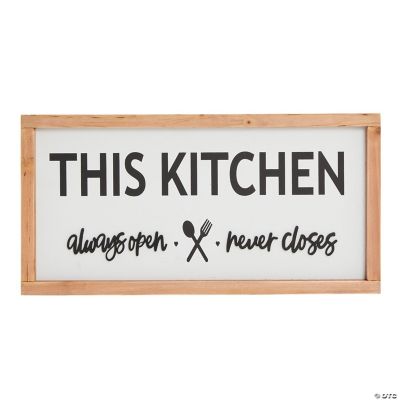 Wooden Rustic Kitchen Wall Decor Sign, This Kitchen Always Open Never ...