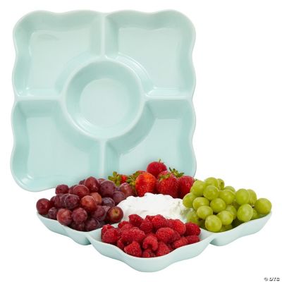 2 Pack Divided Serving Tray, 5 Compartment Porcelain Serving Appetizer ...