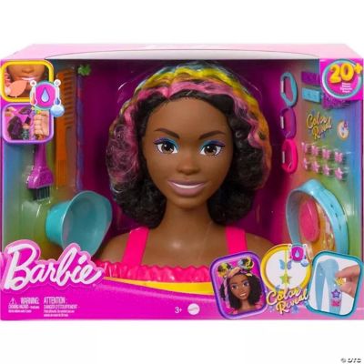 Barbie Totally Hair Styling Doll Head & 20+ Accessories, Color Reveal ...