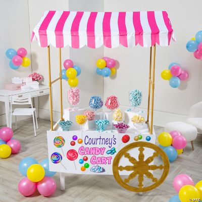 57" x 42" Pink Candy Cart Cardboard Tabletop Hut Decorating Kit - 5 Pc ...