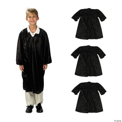 Bulk 12 Pc. Kids Black Shiny Elementary School Graduation Polyester Robes