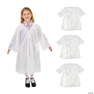 Bulk 12 Pc. Kids White Shiny Elementary School Graduation Polyester ...