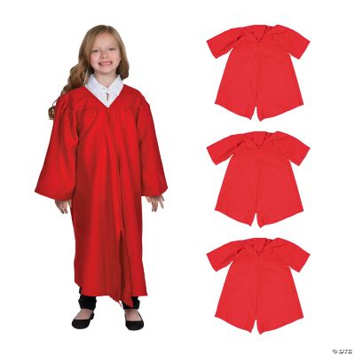 Bulk 12 Pc. Kids Red Matte Elementary School Graduation Polyester Robes ...