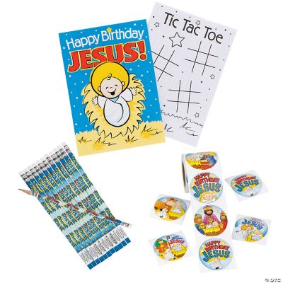 Bulk 196 Pc. Religious Happy Birthday Jesus Stationery Kit