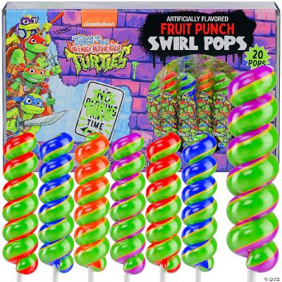 Primary Colors Candy 20pk Ninja Turtles Swirl Lollipops –TMNT Party ...