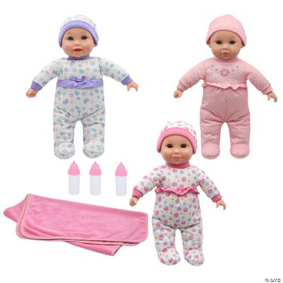 Cuddle Kids: 14" Lovable Talking Triplets Dolls With Large Blanket & 3 ...