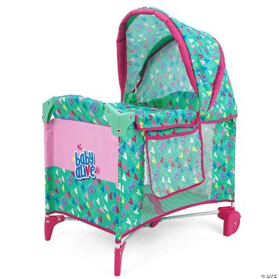 Baby Alive: Deluxe Doll Play Yard - Green, Pink, Hearts | Oriental Trading