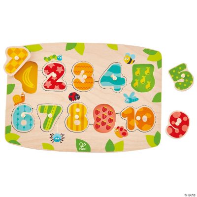 Hape: Peg Puzzle: Fruity Numbers - 11Pc Wooden Puzzle, Ages 2 ...