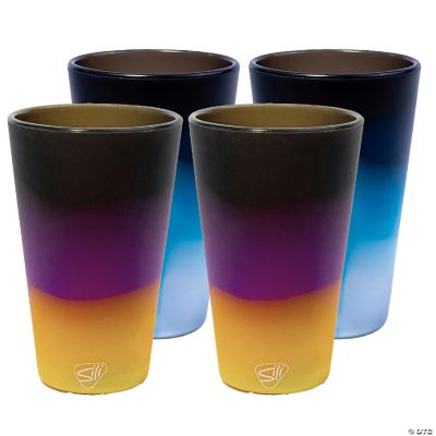 Silipint: Silicone 16Oz Pint Glasses: 4 Pack (2) Sun Storm & (2) Moon ...