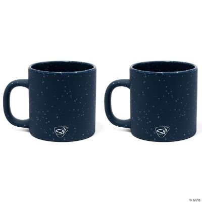 Silipint: 2 Pack 16Oz Silicone Coffee Mug, Speckled Blue