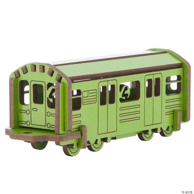 Little & Wood: Woodlet: Medium - Nyc Subway 4 Train, 3D Wooden Kit-Set ...