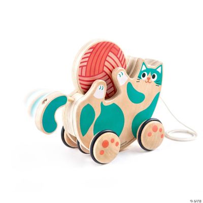 Hape Walk-A-Long Roll & Rattle Kitten In Teal For Toddlers | Oriental ...