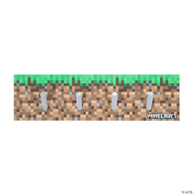 Minecraft Wooden Coat Rack - Wall-Mounted With 4 Peg Hooks, Pixel ...