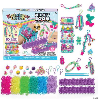 Rainbow Loom Mighty Loom – 1200+Rubber Bands,2 Looms,10 Charms,Diy ...