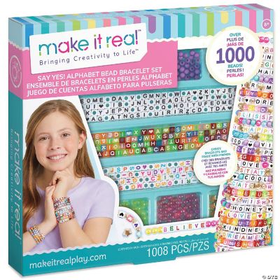 Make It Real: Say Yes! Alphabet Bead Bracelet Set - 1008Pc Diy Jewelry ...