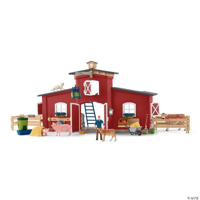 Schleich Farm World: Red Barn - 92 Piece Playset, Large Barn, Farmer ...
