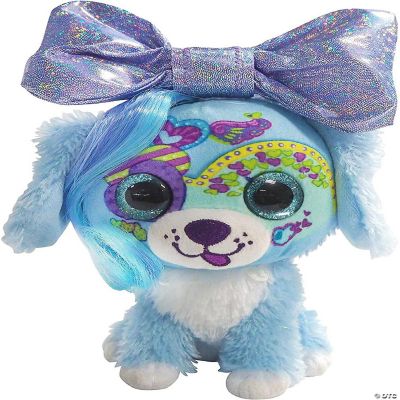 Little Bow Pets Large 9" Plush Puppy Bow Pet (Purple Bow) | Oriental ...
