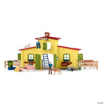 Schleich Farm World: Large Farm - Yellow - 92 Piece Playset, Farm ...