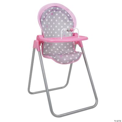 Cotton Candy Pink Foodie Doll Highchair in Grey Polka Dots Fits Dolls ...