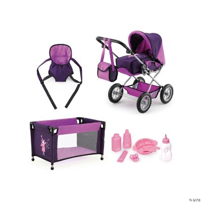 Bayer Design Dolls: Baby Doll Pram Combi Grande Set, Purple | Oriental ...