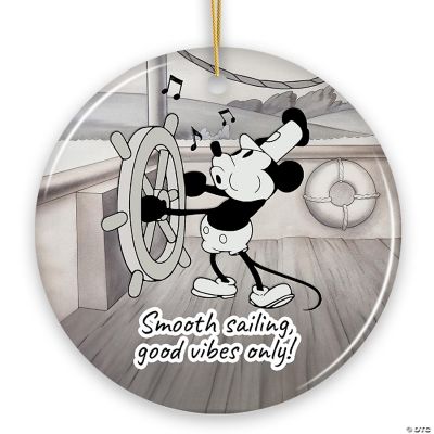 Funny Mouse Sailing Quotes Ornament, Classic Steamboat Willie Christmas ...