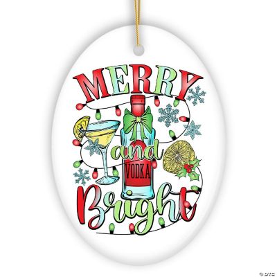 Merry and Bright Vodka Ornament, Gift and Decor for Vibrant Christmas ...