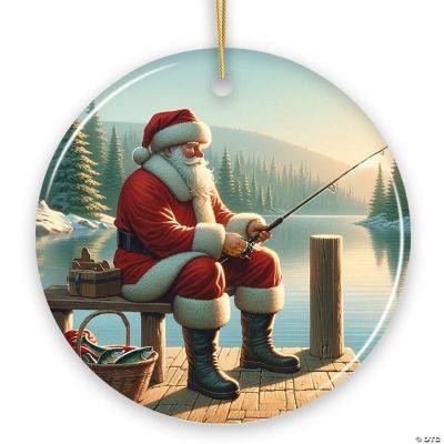 Peaceful Fishing Session with Santa Claus Christmas Ornament, Gift for ...