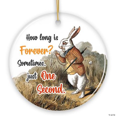 The White Rabbit How Long is Forever Quote Ornament, Vintage Alice's ...