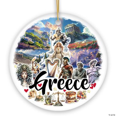Greece Historical Landmarks and Cultural Ornament, Artistic Greek and ...