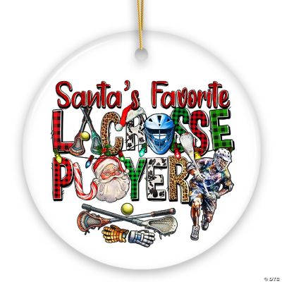 Santa's Favorite Lacrosse Player Christmas Ornament, American Sport ...