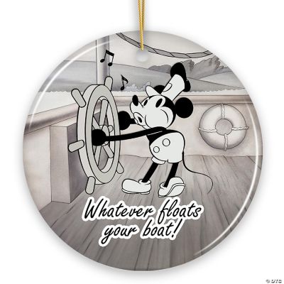 Funny Mouse Sailing Quotes Ornament, Classic Steamboat Willie Christmas ...