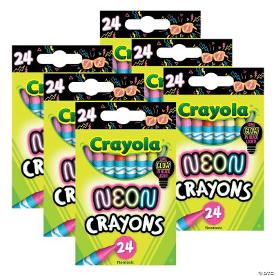 Crayola Neon Crayons, 24 Per Pack, 6 Packs | Oriental Trading
