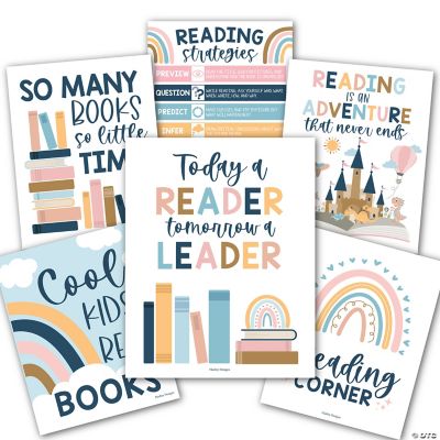 Hadley Designs Boho Reading Posters For Classroom Library Decor, Set of ...