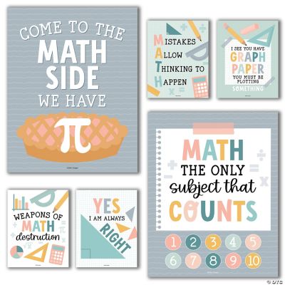 Hadley Designs Boho Math Bulletin Board Classroom Decor Posters, Set of ...